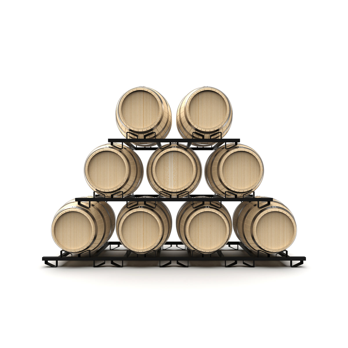 Pyramid™ Stackable Wine Barrel Rack, Powder Coated Steel (2-Barrel ...